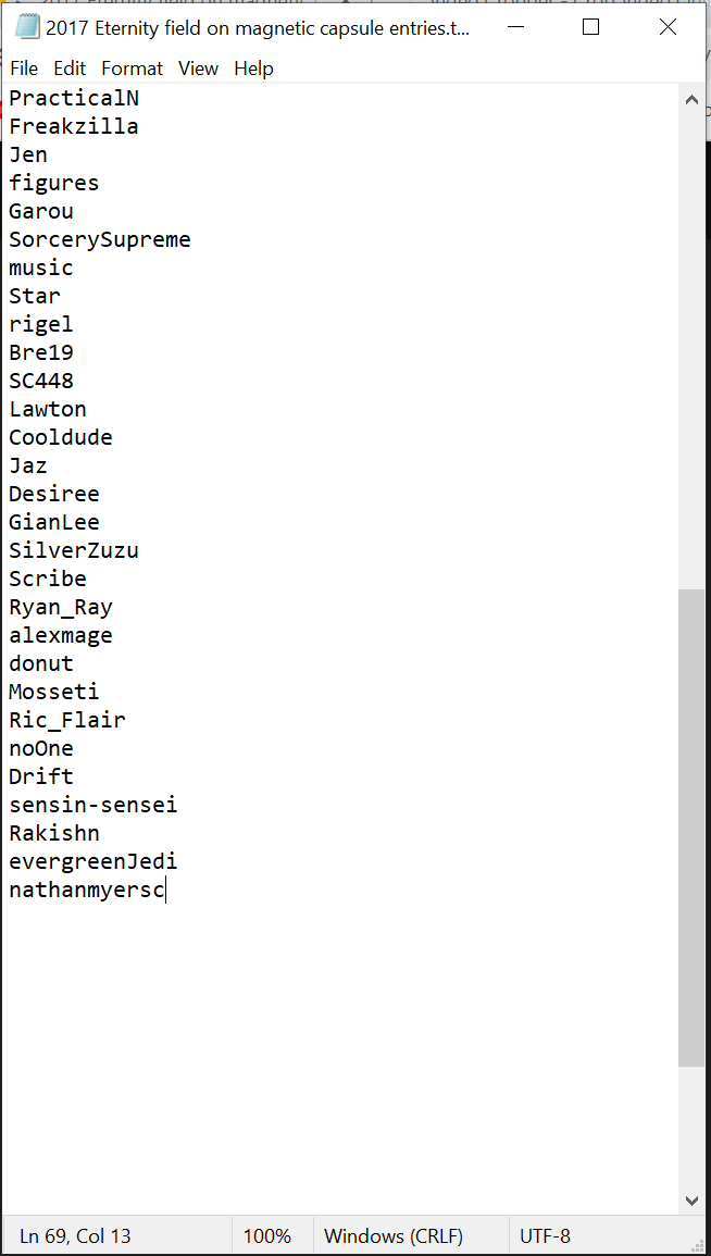 Giveaway of older Eternity field custom on magnetic capsule (3rd and ...